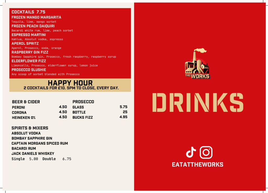 Restaurant Menu - High Wycombe Escape Rooms